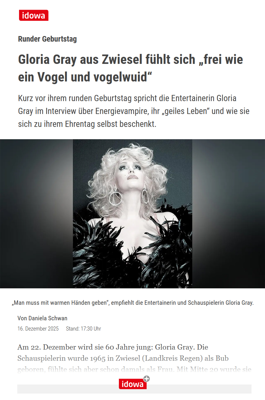 GLORIA GRAY Entertainment - Kunst, KünstlerIN, PerformerIN, Artist ...